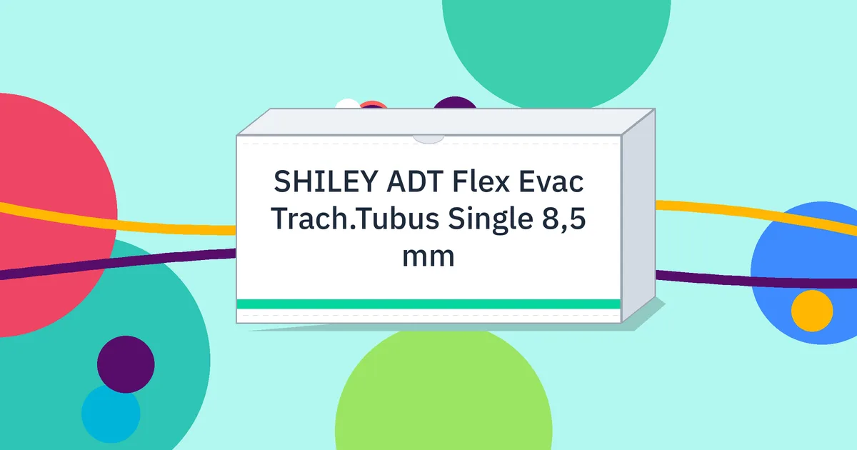 Symbolbild: Packung mit der Aufschrift SHILEY ADT Flex Evac Trach.Tubus Single 8,5 mm (PZN 18410589) – Verfügbarkeit und Bezug in Apotheken in Frankfurt am Main