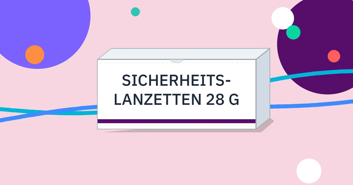 Symbolbild: Packung mit der Aufschrift SICHERHEITS-LANZETTEN 28 G (PZN 15994182) – Verfügbarkeit und Bezug in Apotheken in Frankfurt am Main