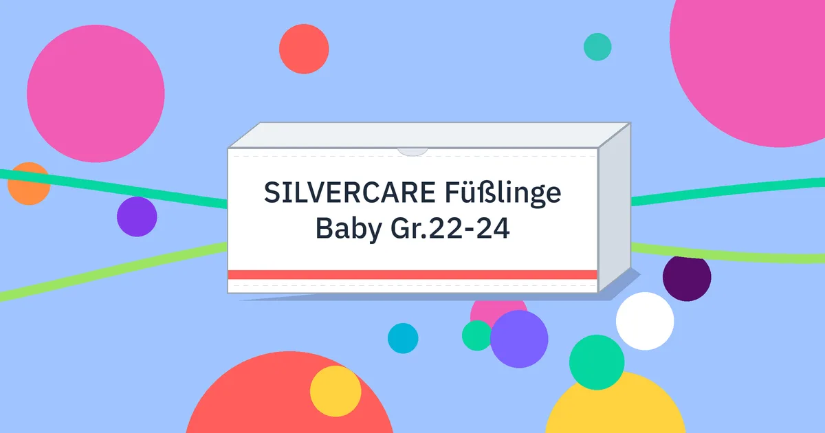 Symbolbild: Packung mit der Aufschrift SILVERCARE Füßlinge Baby Gr.22-24 (PZN 01110423) – Verfügbarkeit und Bezug in Apotheken in Frankfurt am Main