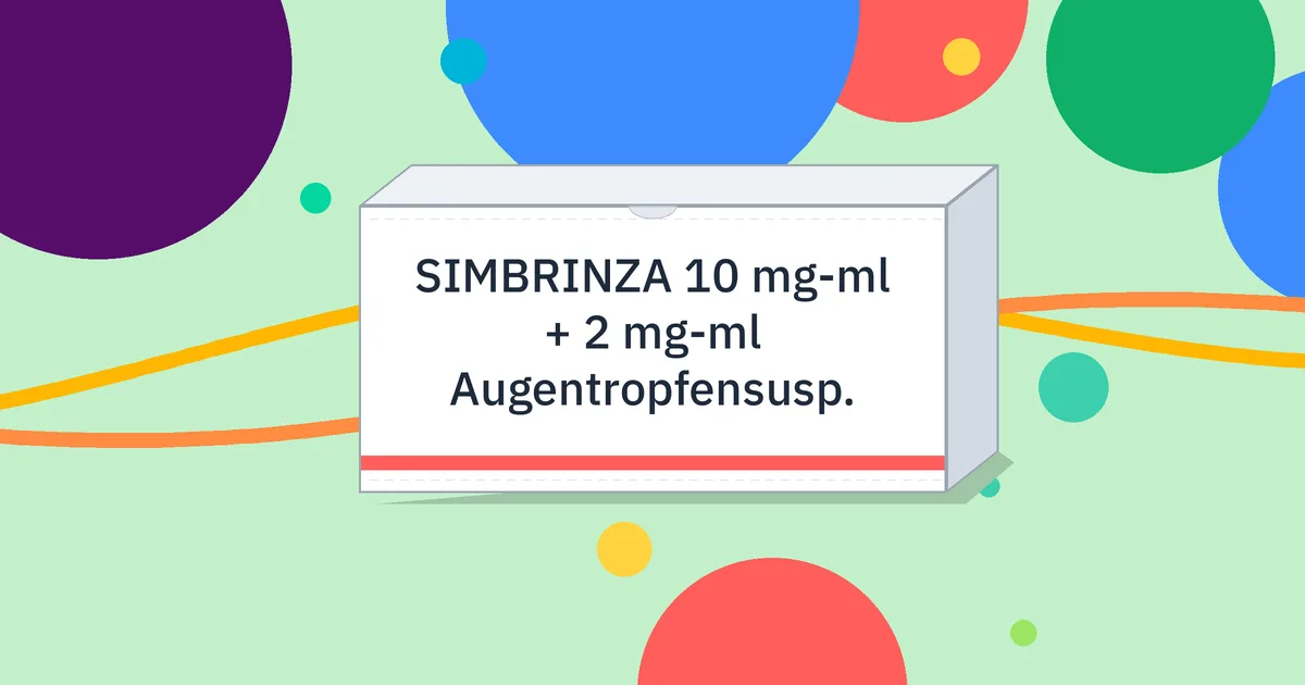 Symbolbild: Packung mit der Aufschrift SIMBRINZA 10 mg-ml + 2 mg-ml Augentropfensusp. (PZN 11480049) – Verfügbarkeit und Bezug in Apotheken in Frankfurt am Main
