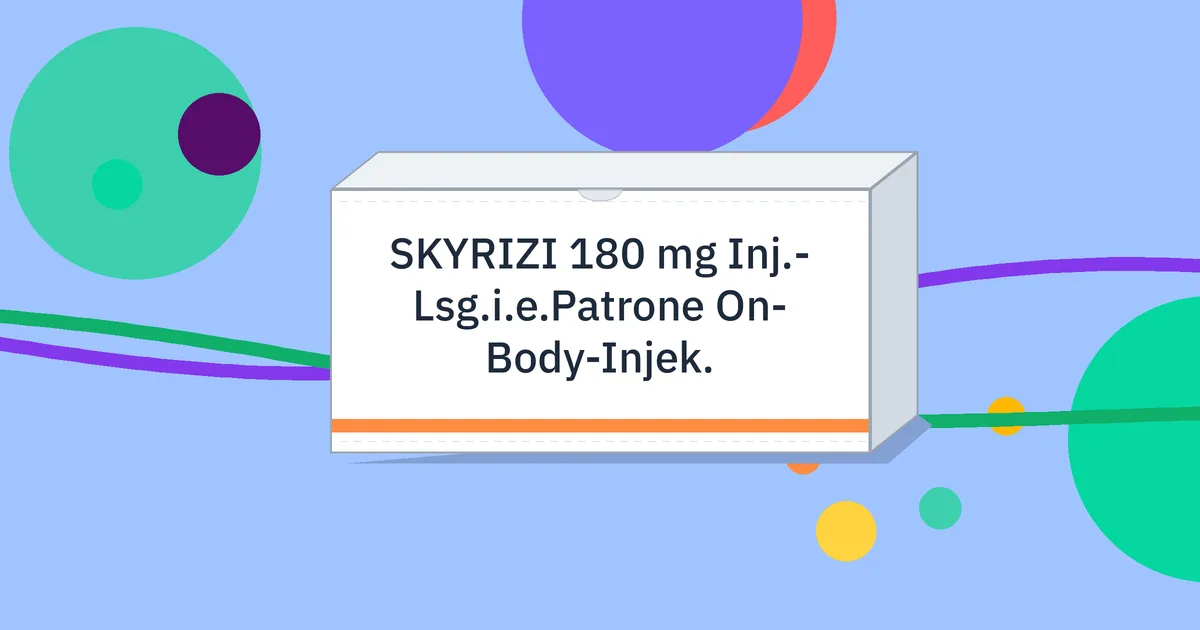 Symbolbild: Packung mit der Aufschrift SKYRIZI 180 mg Inj.-Lsg.i.e.Patrone On-Body-Injek. (PZN 19253838) – Verfügbarkeit und Bezug in Apotheken in Frankfurt am Main