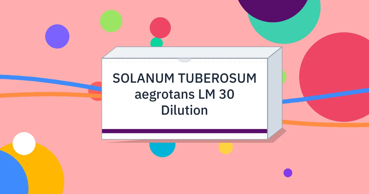 Symbolbild: Packung mit der Aufschrift SOLANUM TUBEROSUM aegrotans LM 30 Dilution (PZN 13194052) – Verfügbarkeit und Bezug in Apotheken in Frankfurt am Main