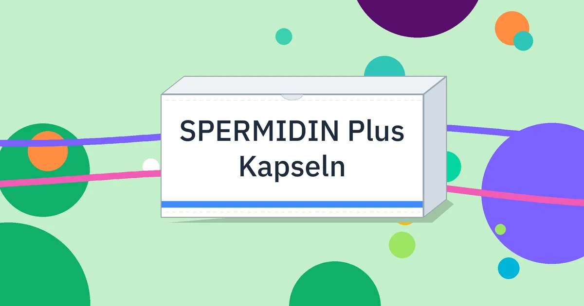Symbolbild: Packung mit der Aufschrift SPERMIDIN Plus Kapseln (PZN 20385574) – Verfügbarkeit und Bezug in Apotheken in Frankfurt am Main