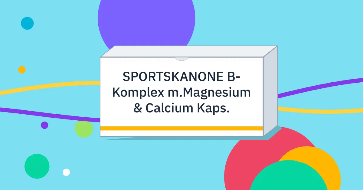 Symbolbild: Packung mit der Aufschrift SPORTSKANONE B-Komplex m.Magnesium & Calcium Kaps. (PZN 18655167) – Verfügbarkeit und Bezug in Apotheken in Frankfurt am Main