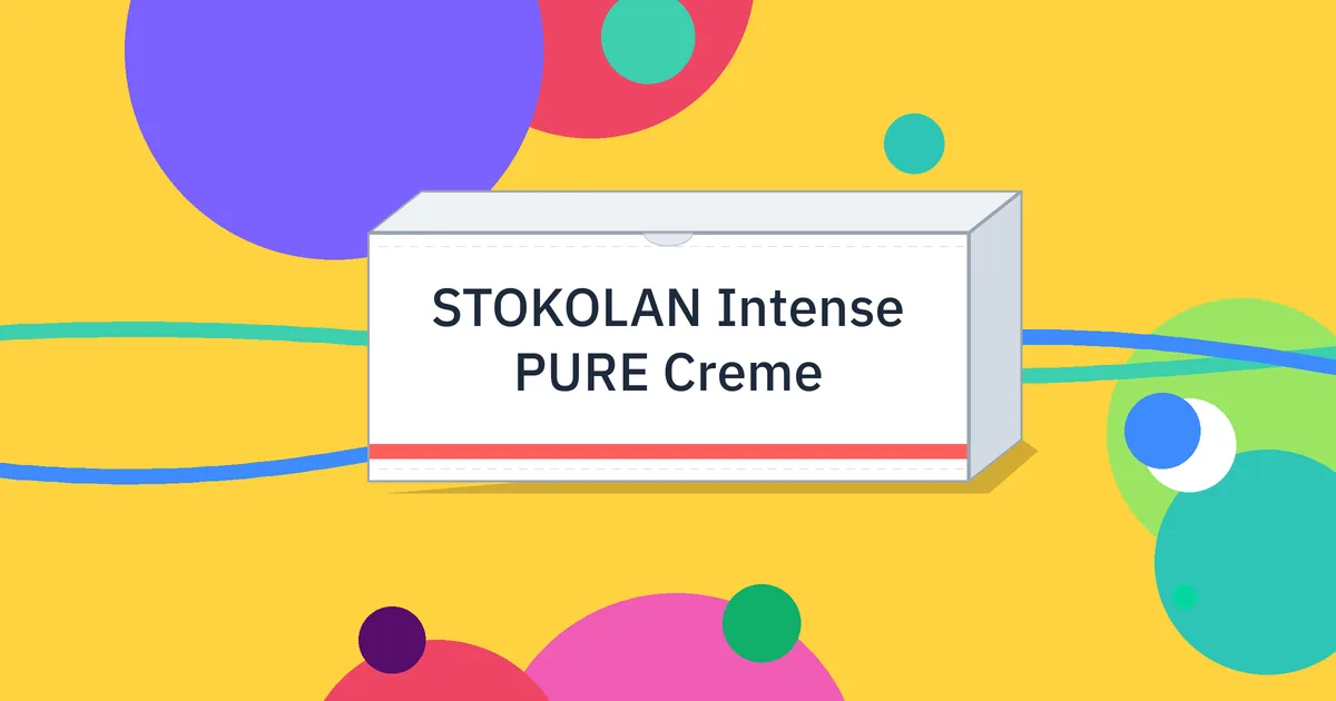 Symbolbild: Packung mit der Aufschrift STOKOLAN Intense PURE Creme (PZN 16748700) – Verfügbarkeit und Bezug in Apotheken in Frankfurt am Main