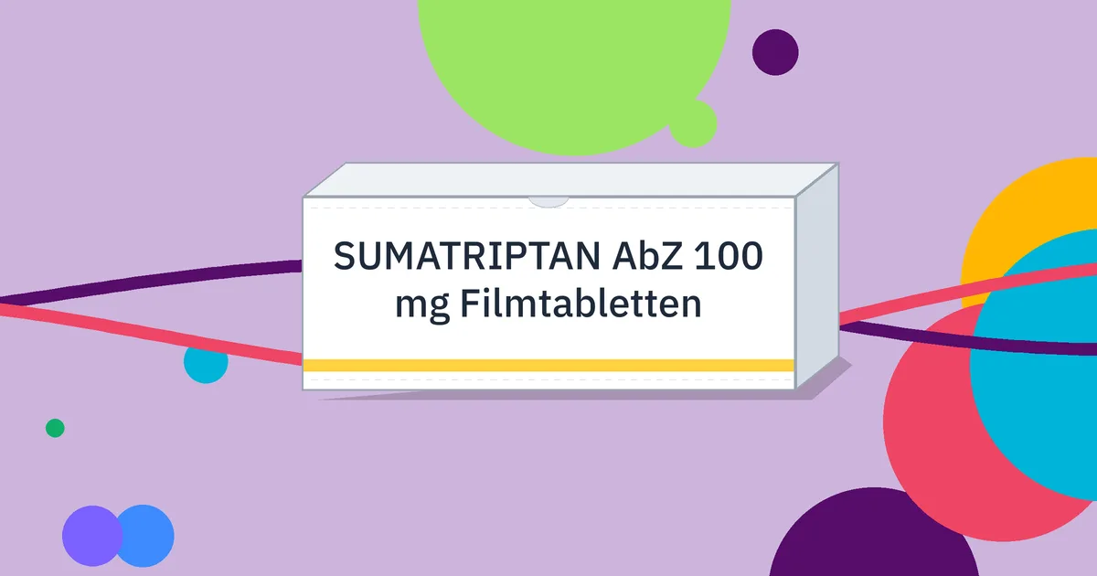 Symbolbild: Packung mit der Aufschrift SUMATRIPTAN AbZ 100 mg Filmtabletten (PZN 04833263) – Verfügbarkeit und Bezug in Apotheken in Frankfurt am Main