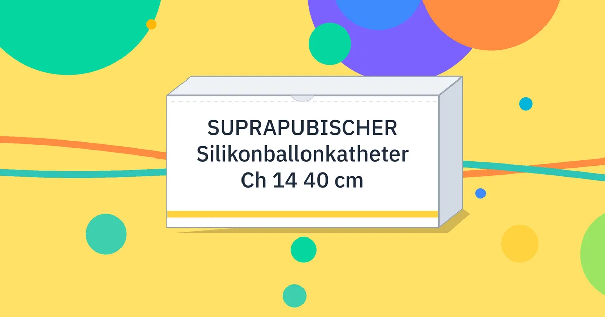 Symbolbild: Packung mit der Aufschrift SUPRAPUBISCHER Silikonballonkatheter Ch 14 40 cm (PZN 04711991) – Verfügbarkeit und Bezug in Apotheken in Frankfurt am Main
