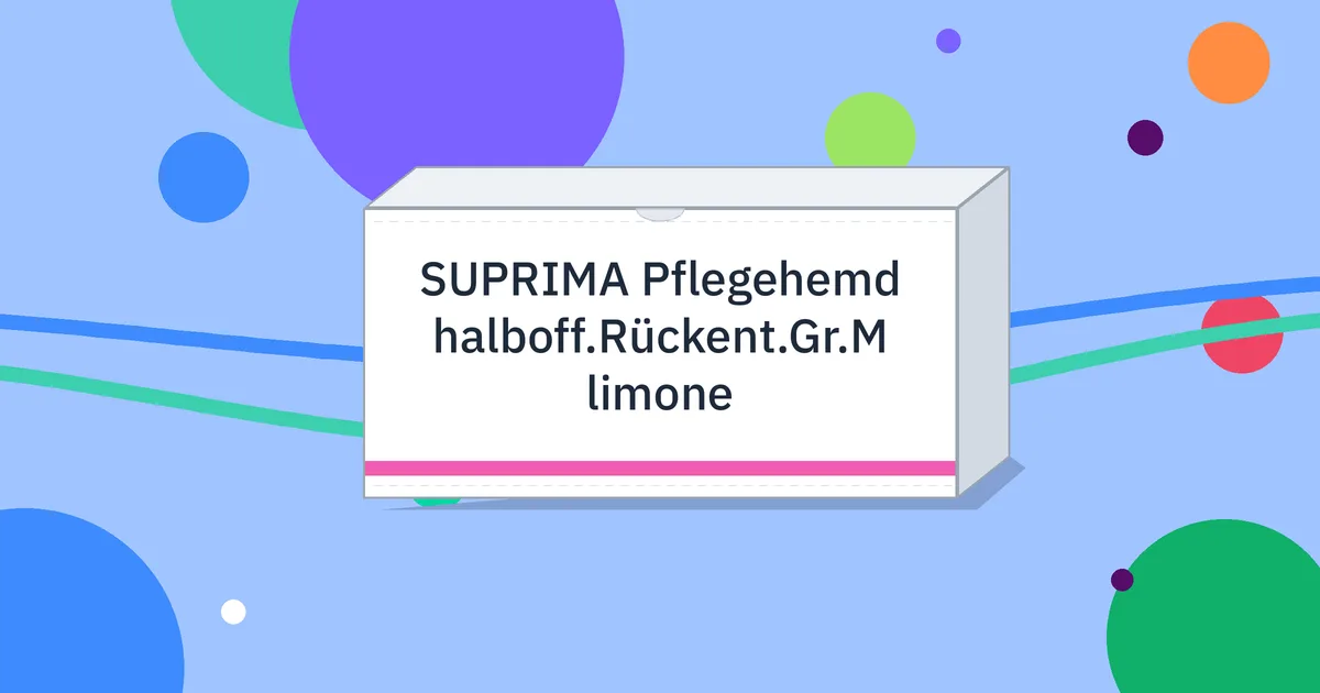 Symbolbild: Packung mit der Aufschrift SUPRIMA Pflegehemd halboff.Rückent.Gr.M limone (PZN 09785675) – Verfügbarkeit und Bezug in Apotheken in Frankfurt am Main