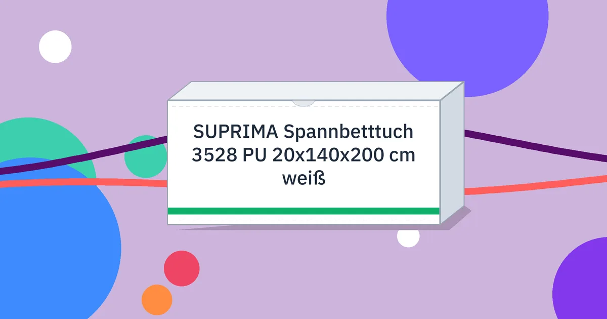 Symbolbild: Packung mit der Aufschrift SUPRIMA Spannbetttuch 3528 PU 20x140x200 cm weiß (PZN 08480117) – Verfügbarkeit und Bezug in Apotheken in Frankfurt am Main
