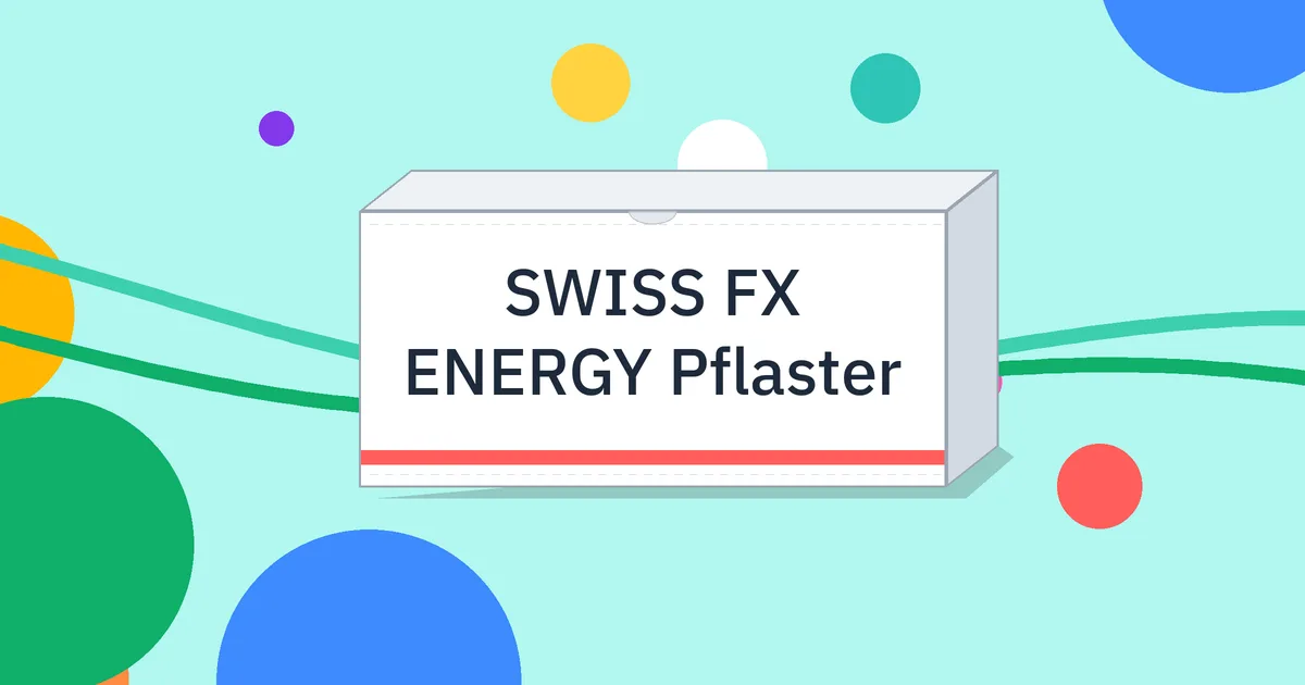 Symbolbild: Packung mit der Aufschrift SWISS FX ENERGY Pflaster (PZN 19639957) – Verfügbarkeit und Bezug in Apotheken in Frankfurt am Main