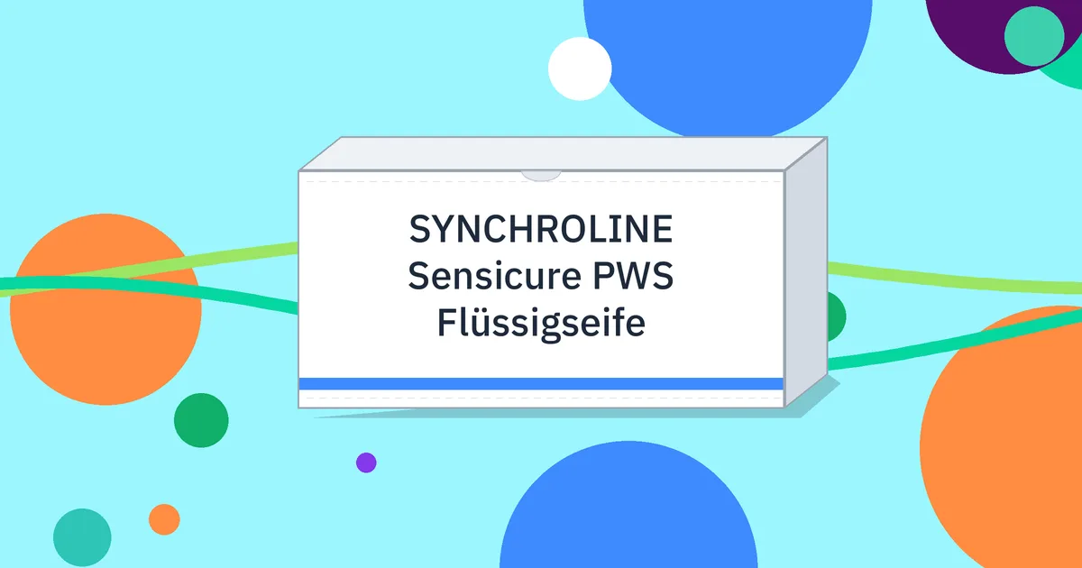 Symbolbild: Packung mit der Aufschrift SYNCHROLINE Sensicure PWS Flüssigseife (PZN 16225103) – Verfügbarkeit und Bezug in Apotheken in Frankfurt am Main