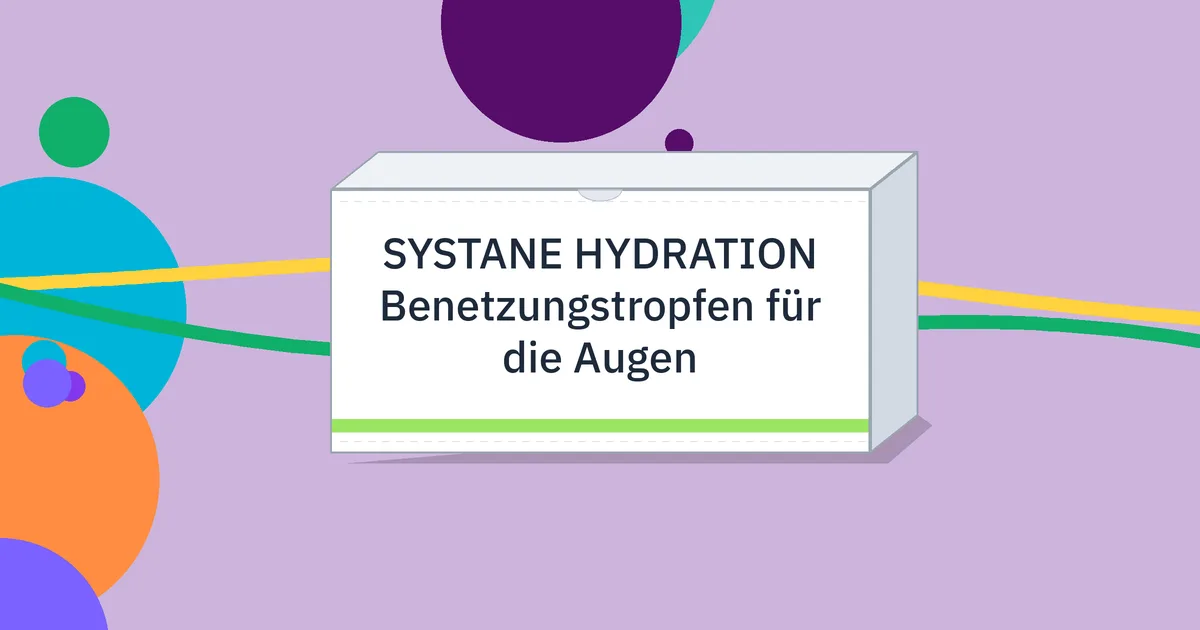 Symbolbild: Packung mit der Aufschrift SYSTANE HYDRATION Benetzungstropfen für die Augen (PZN 11088185) – Verfügbarkeit und Bezug in Apotheken in Frankfurt am Main