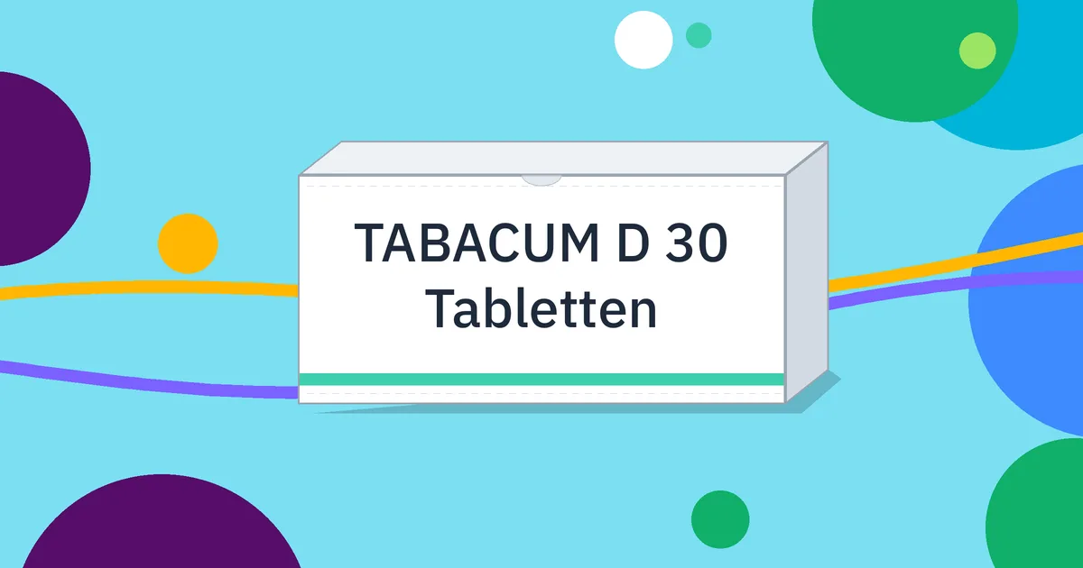 Symbolbild: Packung mit der Aufschrift TABACUM D 30 Tabletten (PZN 03486658) – Verfügbarkeit und Bezug in Apotheken in Frankfurt am Main