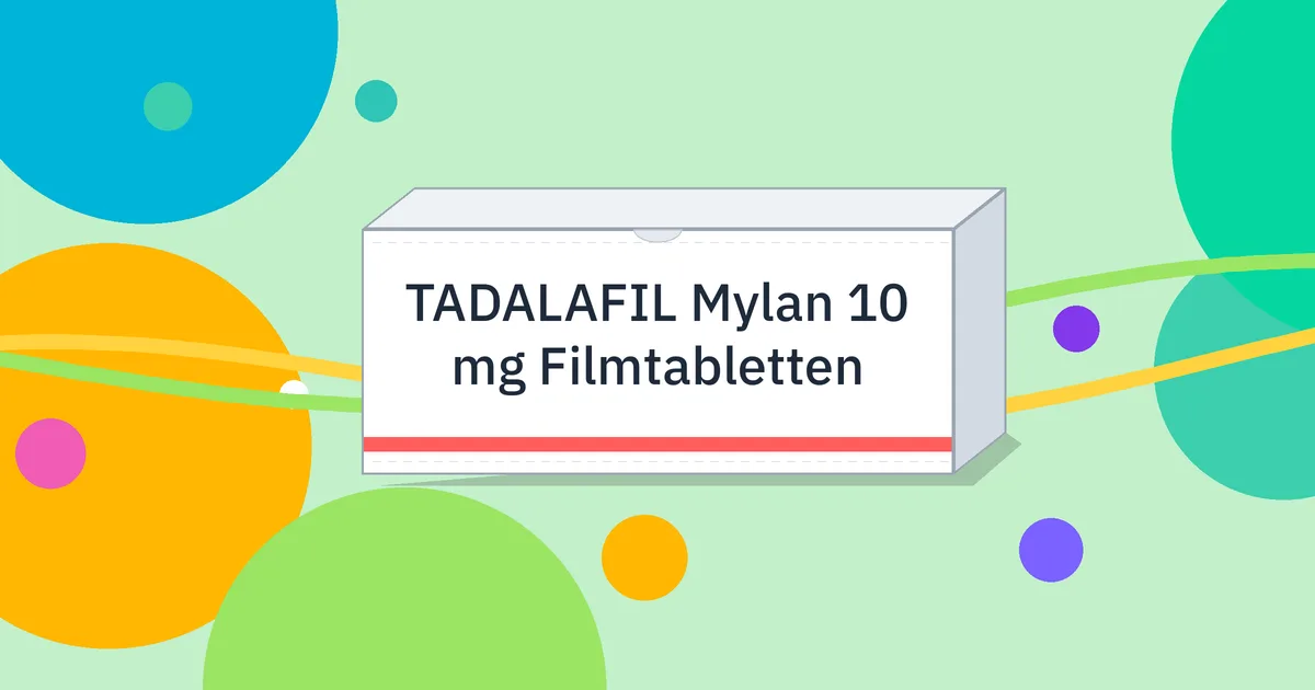 Symbolbild: Packung mit der Aufschrift TADALAFIL Mylan 10 mg Filmtabletten (PZN 12869105) – Verfügbarkeit und Bezug in Apotheken in Frankfurt am Main
