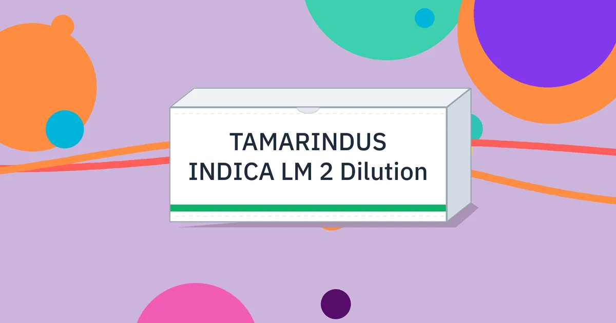 Symbolbild: Packung mit der Aufschrift TAMARINDUS INDICA LM 2 Dilution (PZN 13686157) – Verfügbarkeit und Bezug in Apotheken in Frankfurt am Main