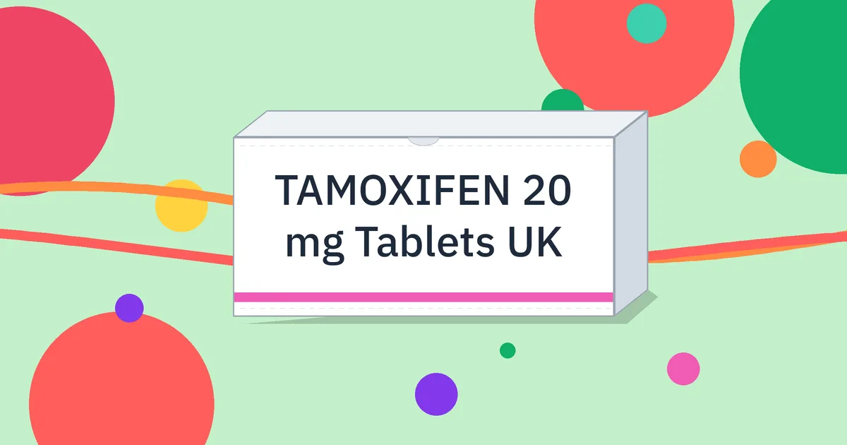 Symbolbild: Packung mit der Aufschrift TAMOXIFEN 20 mg Tablets UK (PZN 18087295) – Verfügbarkeit und Bezug in Apotheken in Frankfurt am Main