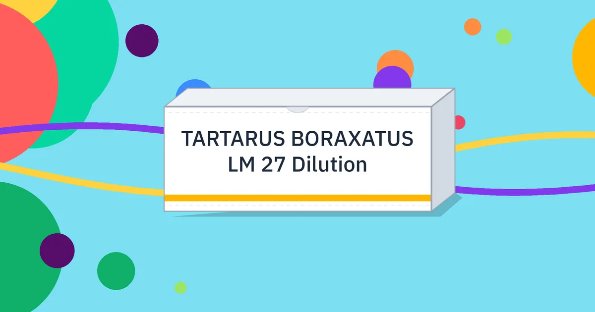 Symbolbild: Packung mit der Aufschrift TARTARUS BORAXATUS LM 27 Dilution (PZN 13214949) – Verfügbarkeit und Bezug in Apotheken in Frankfurt am Main