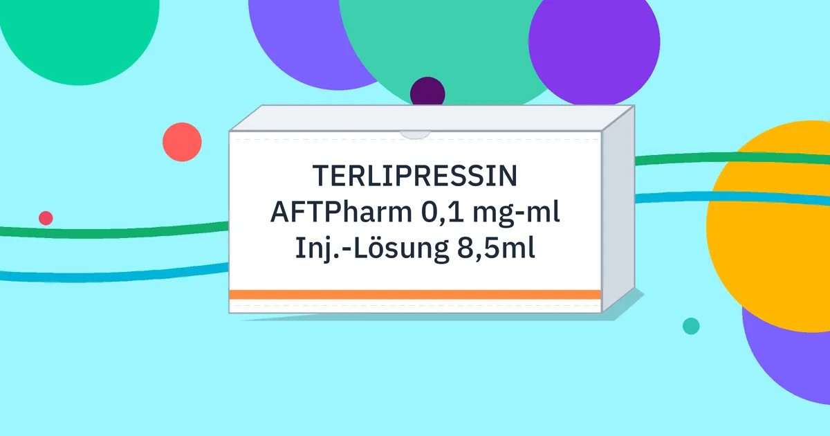 Symbolbild: Packung mit der Aufschrift TERLIPRESSIN AFTPharm 0,1 mg-ml Inj.-Lösung 8,5ml (PZN 19556272) – Verfügbarkeit und Bezug in Apotheken in Frankfurt am Main