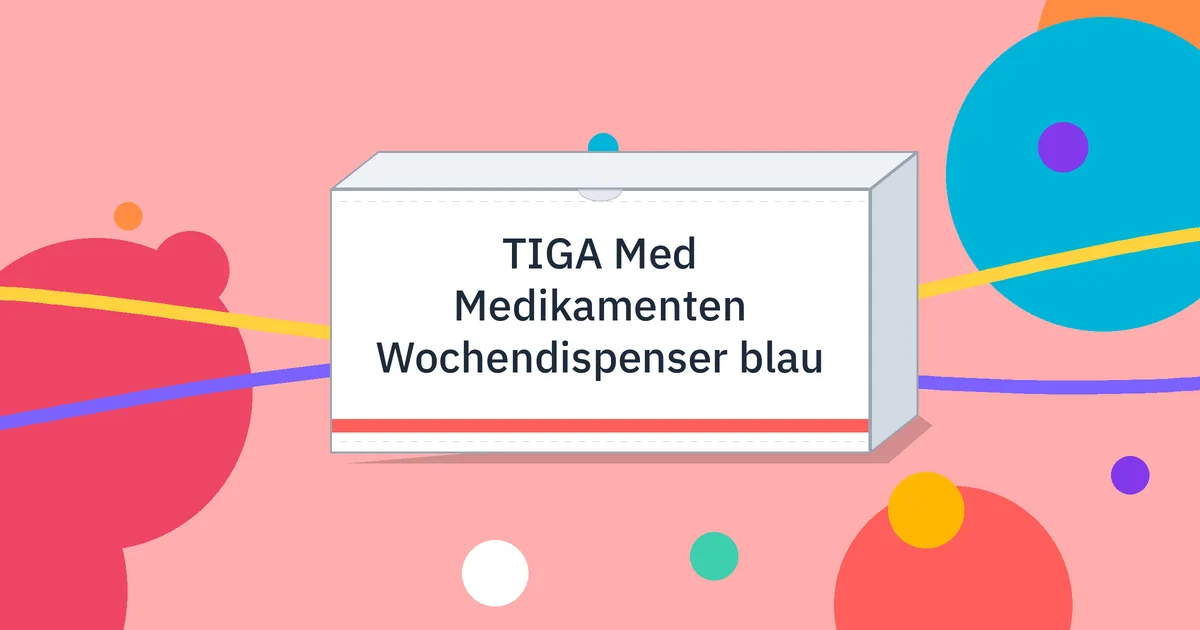 Symbolbild: Packung mit der Aufschrift TIGA Med Medikamenten Wochendispenser blau (PZN 06916450) – Verfügbarkeit und Bezug in Apotheken in Frankfurt am Main
