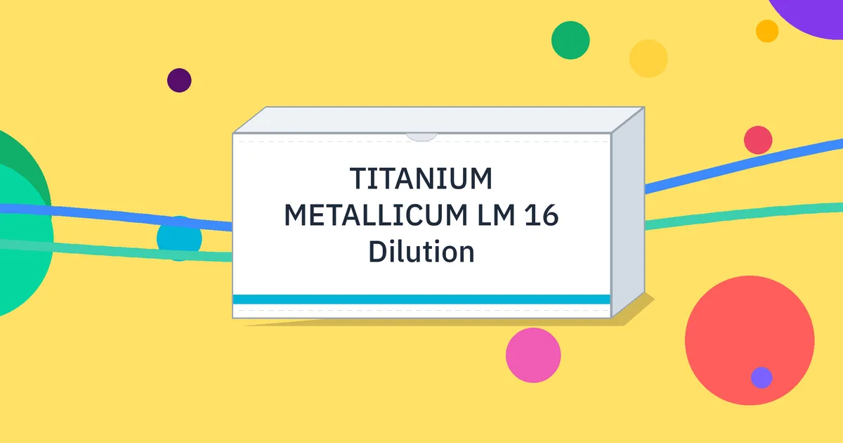 Symbolbild: Packung mit der Aufschrift TITANIUM METALLICUM LM 16 Dilution (PZN 13224391) – Verfügbarkeit und Bezug in Apotheken in Frankfurt am Main