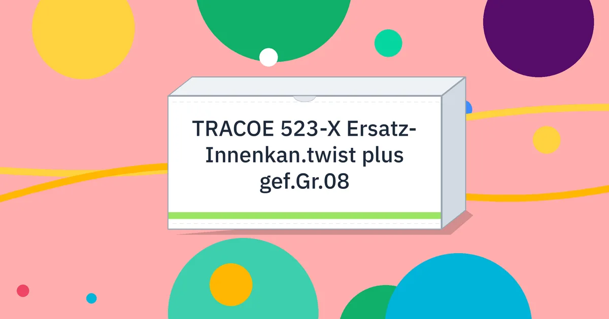 Symbolbild: Packung mit der Aufschrift TRACOE 523-X Ersatz-Innenkan.twist plus gef.Gr.08 (PZN 05881293) – Verfügbarkeit und Bezug in Apotheken in Frankfurt am Main