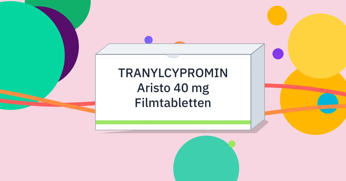 Symbolbild: Packung mit der Aufschrift TRANYLCYPROMIN Aristo 40 mg Filmtabletten (PZN 15194903) – Verfügbarkeit und Bezug in Apotheken in Frankfurt am Main