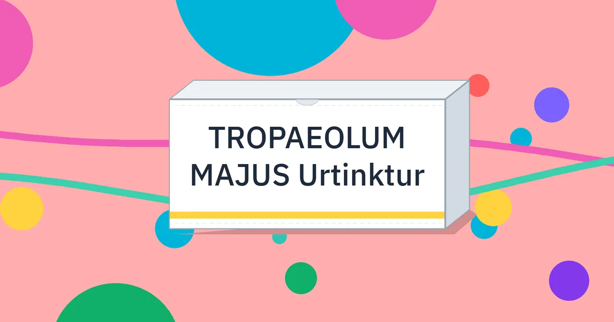 Symbolbild: Packung mit der Aufschrift TROPAEOLUM MAJUS Urtinktur (PZN 07182576) – Verfügbarkeit und Bezug in Apotheken in Frankfurt am Main