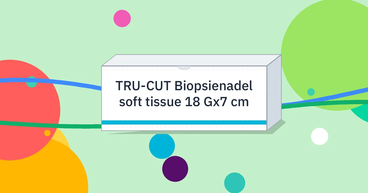 Symbolbild: Packung mit der Aufschrift TRU-CUT Biopsienadel soft tissue 18 Gx7 cm (PZN 18766151) – Verfügbarkeit und Bezug in Apotheken in Frankfurt am Main