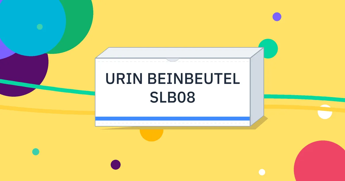 Symbolbild: Packung mit der Aufschrift URIN BEINBEUTEL SLB08 (PZN 00494019) – Verfügbarkeit und Bezug in Apotheken in Frankfurt am Main