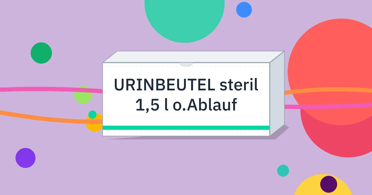 Symbolbild: Packung mit der Aufschrift URINBEUTEL steril 1,5 l o.Ablauf (PZN 11144848) – Verfügbarkeit und Bezug in Apotheken in Frankfurt am Main