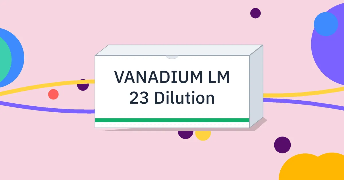 Symbolbild: Packung mit der Aufschrift VANADIUM LM 23 Dilution (PZN 13262836) – Verfügbarkeit und Bezug in Apotheken in Frankfurt am Main