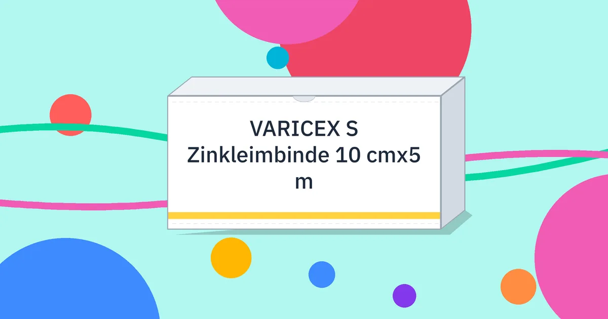 Symbolbild: Packung mit der Aufschrift VARICEX S Zinkleimbinde 10 cmx5 m (PZN 00659615) – Verfügbarkeit und Bezug in Apotheken in Frankfurt am Main