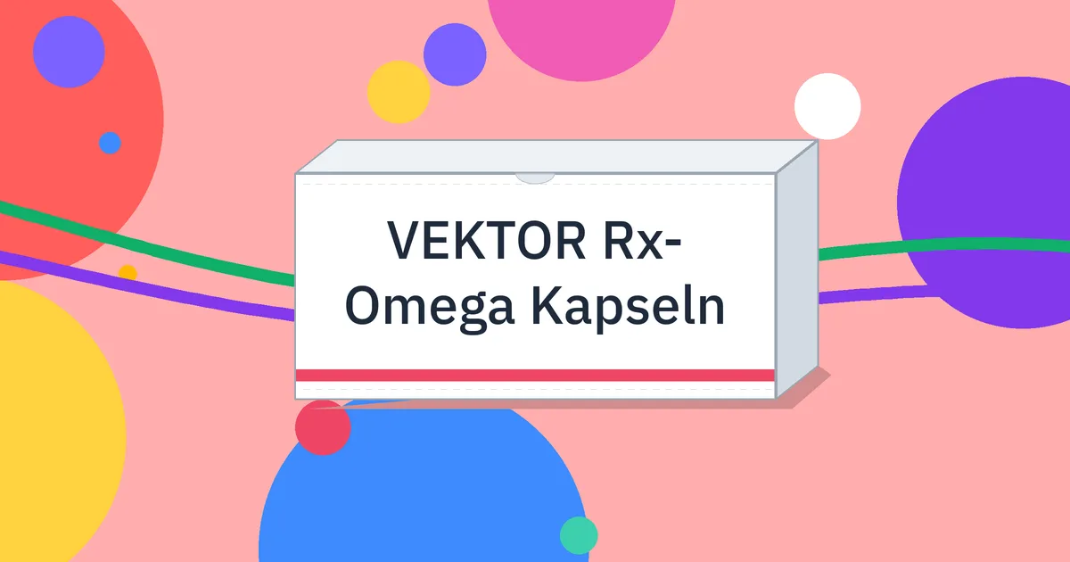 Symbolbild: Packung mit der Aufschrift VEKTOR Rx-Omega Kapseln (PZN 20362946) – Verfügbarkeit und Bezug in Apotheken in Frankfurt am Main