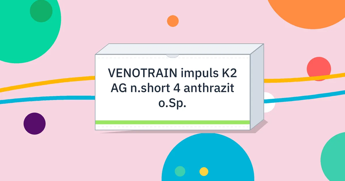 Symbolbild: Packung mit der Aufschrift VENOTRAIN impuls K2 AG n.short 4 anthrazit o.Sp. (PZN 15212570) – Verfügbarkeit und Bezug in Apotheken in Frankfurt am Main