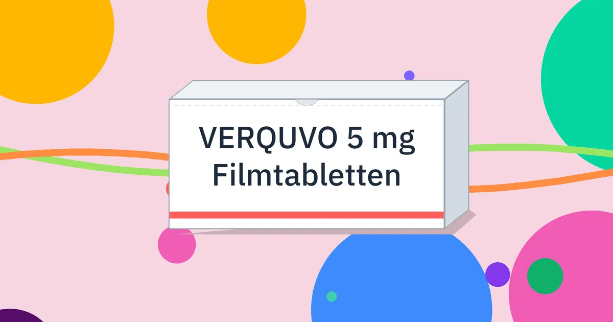 Symbolbild: Packung mit der Aufschrift VERQUVO 5 mg Filmtabletten (PZN 16771917) – Verfügbarkeit und Bezug in Apotheken in Frankfurt am Main