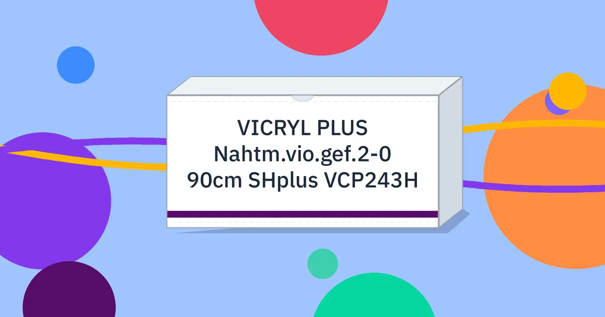 Symbolbild: Packung mit der Aufschrift VICRYL PLUS Nahtm.vio.gef.2-0 90cm SHplus VCP243H (PZN 16256428) – Verfügbarkeit und Bezug in Apotheken in Frankfurt am Main