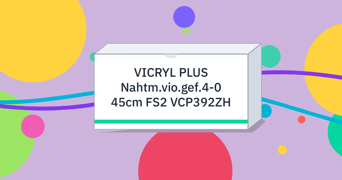 Symbolbild: Packung mit der Aufschrift VICRYL PLUS Nahtm.vio.gef.4-0 45cm FS2 VCP392ZH (PZN 20390380) – Verfügbarkeit und Bezug in Apotheken in Frankfurt am Main