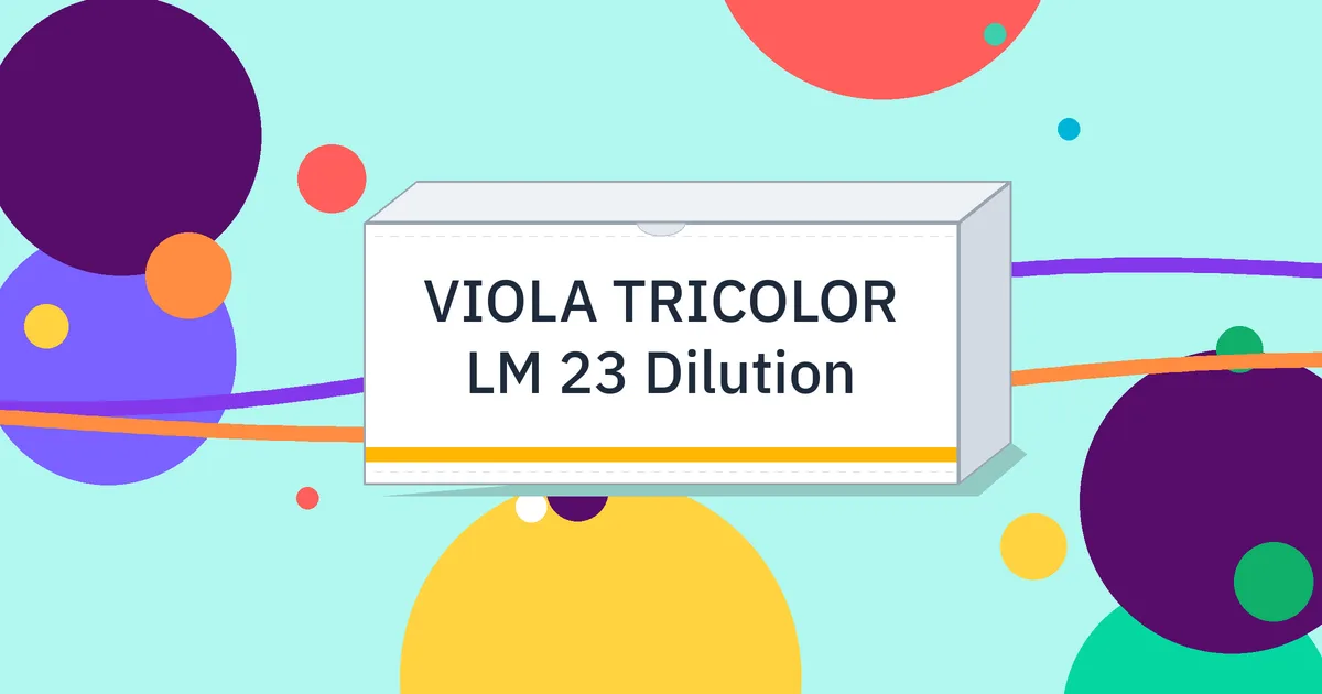 Symbolbild: Packung mit der Aufschrift VIOLA TRICOLOR LM 23 Dilution (PZN 13276353) – Verfügbarkeit und Bezug in Apotheken in Frankfurt am Main