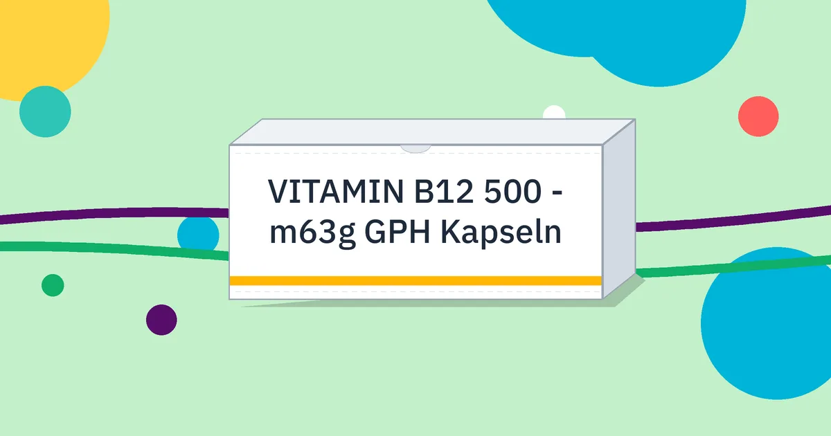 Symbolbild: Packung mit der Aufschrift VITAMIN B12 500 -m63g GPH Kapseln (PZN 13251146) – Verfügbarkeit und Bezug in Apotheken in Frankfurt am Main