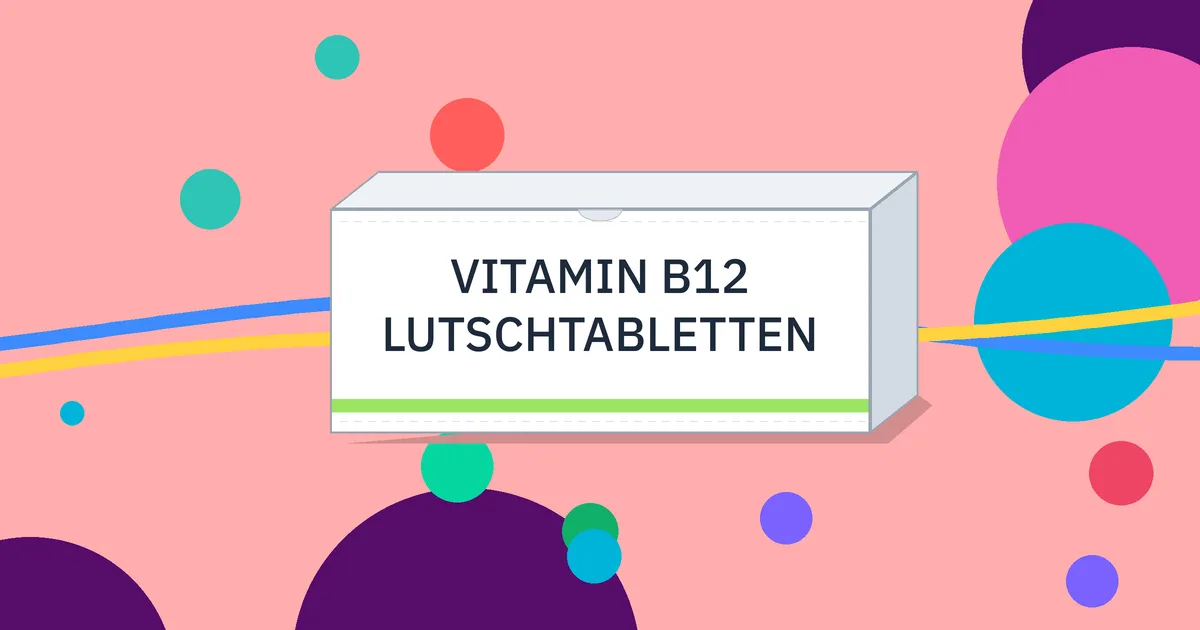 Symbolbild: Packung mit der Aufschrift VITAMIN B12 LUTSCHTABLETTEN (PZN 10762337) – Verfügbarkeit und Bezug in Apotheken in Frankfurt am Main