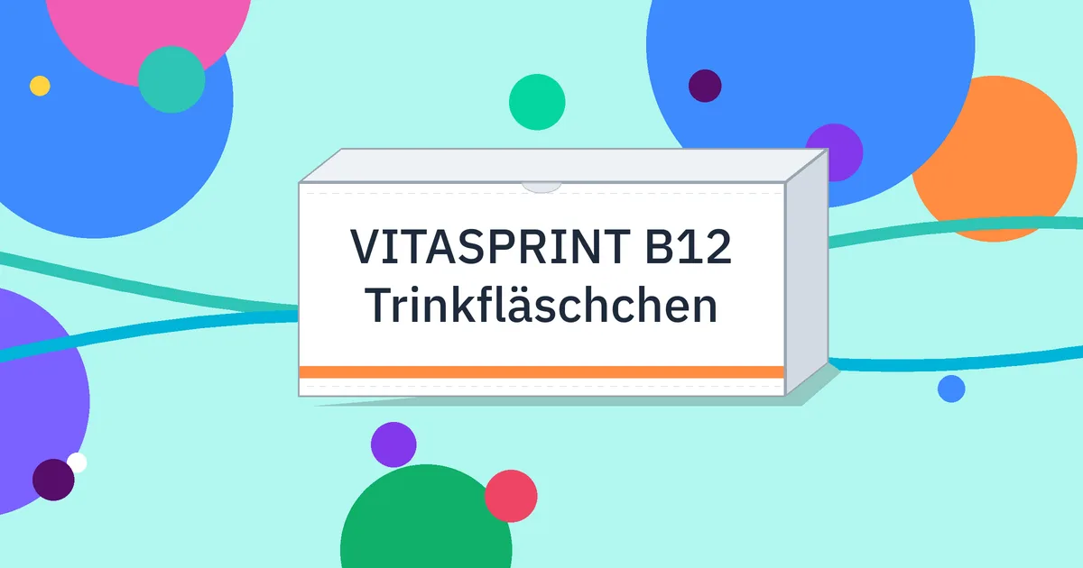Symbolbild: Packung mit der Aufschrift VITASPRINT B12 Trinkfläschchen (PZN 11586368) – Verfügbarkeit und Bezug in Apotheken in Frankfurt am Main