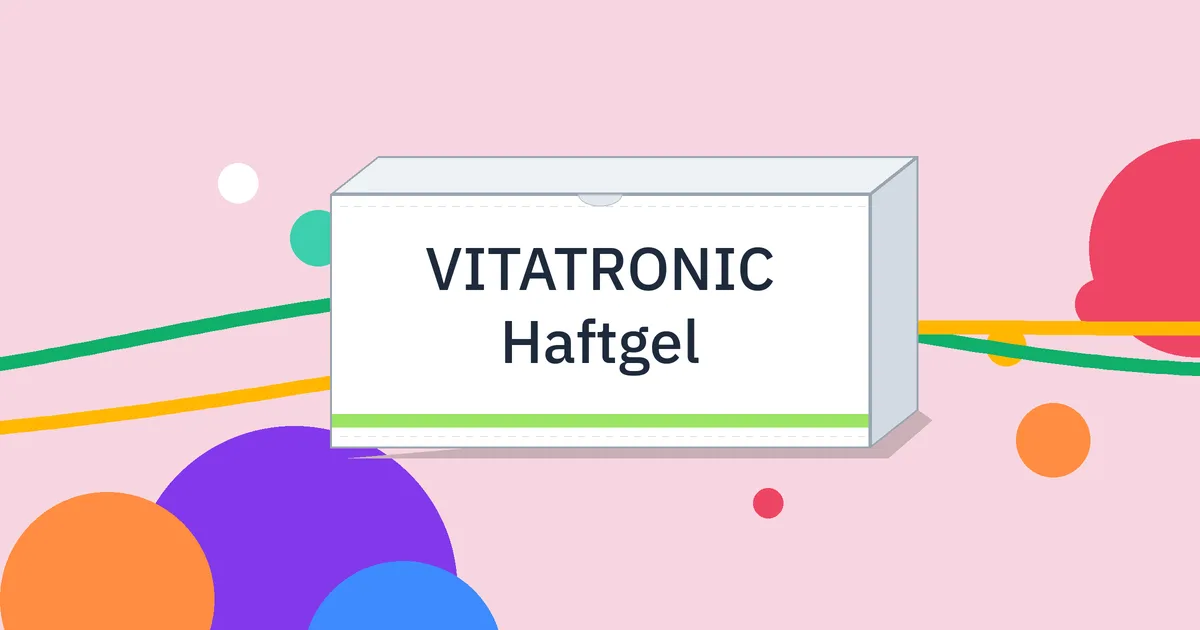 Symbolbild: Packung mit der Aufschrift VITATRONIC Haftgel (PZN 00171606) – Verfügbarkeit und Bezug in Apotheken in Frankfurt am Main