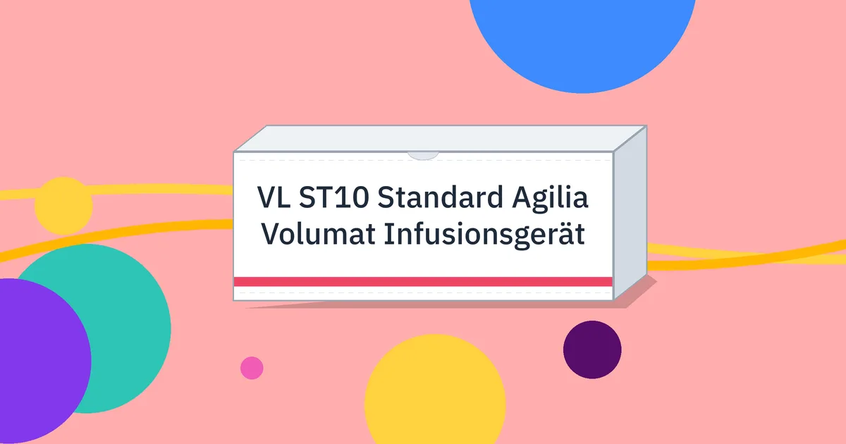 Symbolbild: Packung mit der Aufschrift VL ST10 Standard Agilia Volumat Infusionsgerät (PZN 07266787) – Verfügbarkeit und Bezug in Apotheken in Frankfurt am Main