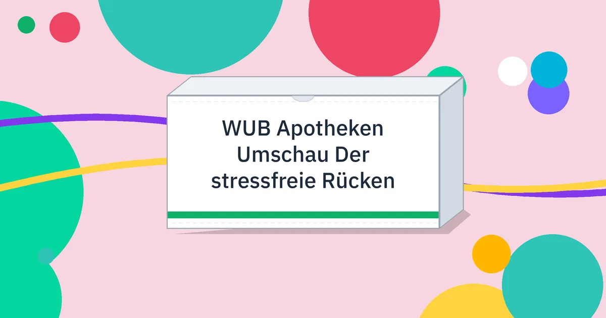 Symbolbild: Packung mit der Aufschrift WUB Apotheken Umschau Der stressfreie Rücken (PZN 17516920) – Verfügbarkeit und Bezug in Apotheken in Frankfurt am Main