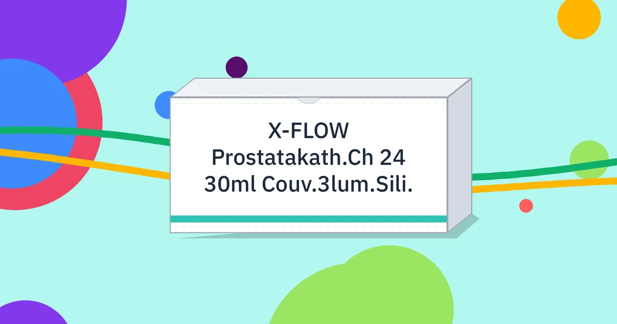Symbolbild: Packung mit der Aufschrift X-FLOW Prostatakath.Ch 24 30ml Couv.3lum.Sili. (PZN 17508369) – Verfügbarkeit und Bezug in Apotheken in Frankfurt am Main