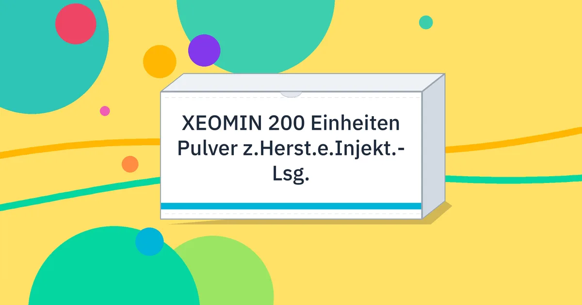 Symbolbild: Packung mit der Aufschrift XEOMIN 200 Einheiten Pulver z.Herst.e.Injekt.-Lsg. (PZN 17543360) – Verfügbarkeit und Bezug in Apotheken in Frankfurt am Main
