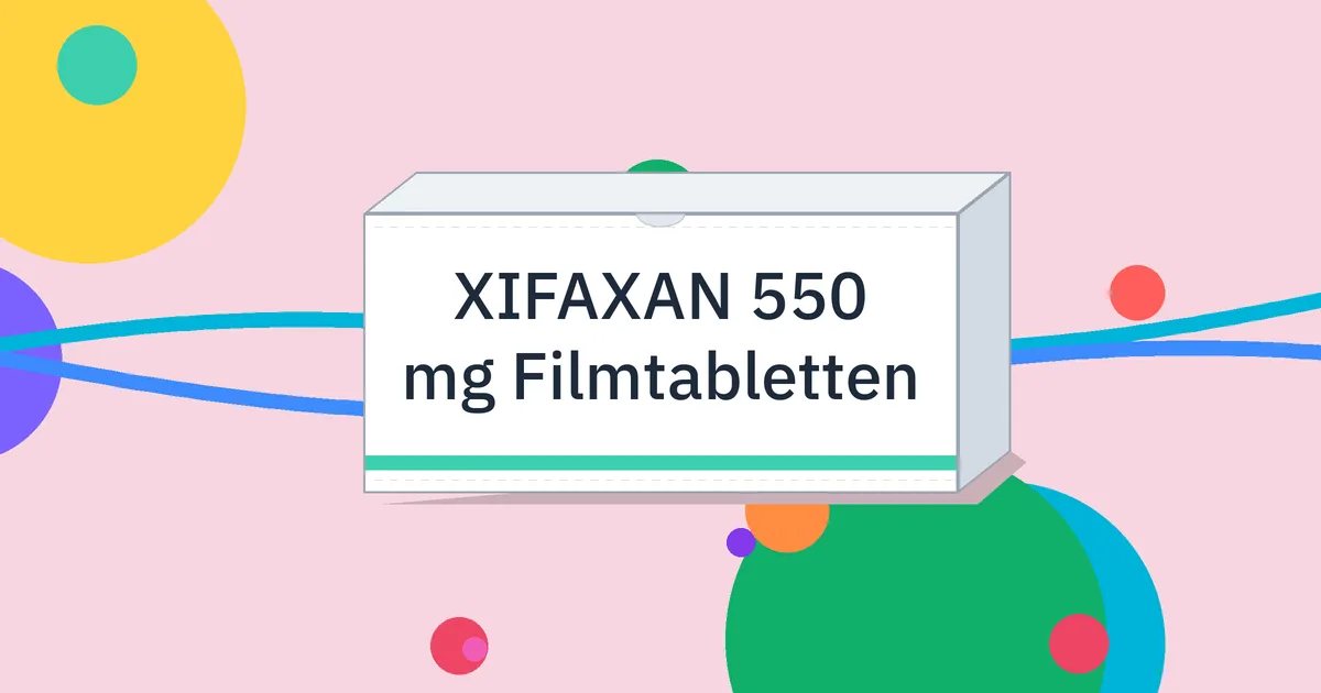 Symbolbild: Packung mit der Aufschrift XIFAXAN 550 mg Filmtabletten (PZN 18774127) – Verfügbarkeit und Bezug in Apotheken in Frankfurt am Main