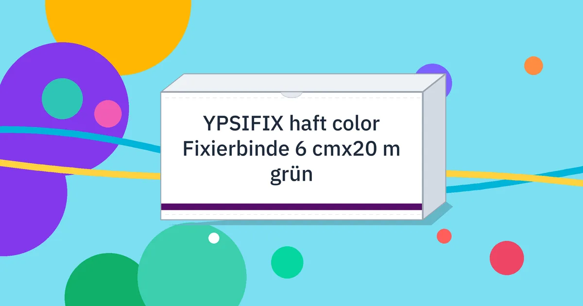 Symbolbild: Packung mit der Aufschrift YPSIFIX haft color Fixierbinde 6 cmx20 m grün (PZN 16617027) – Verfügbarkeit und Bezug in Apotheken in Frankfurt am Main