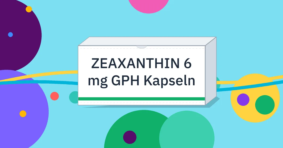 Symbolbild: Packung mit der Aufschrift ZEAXANTHIN 6 mg GPH Kapseln (PZN 04699468) – Verfügbarkeit und Bezug in Apotheken in Frankfurt am Main