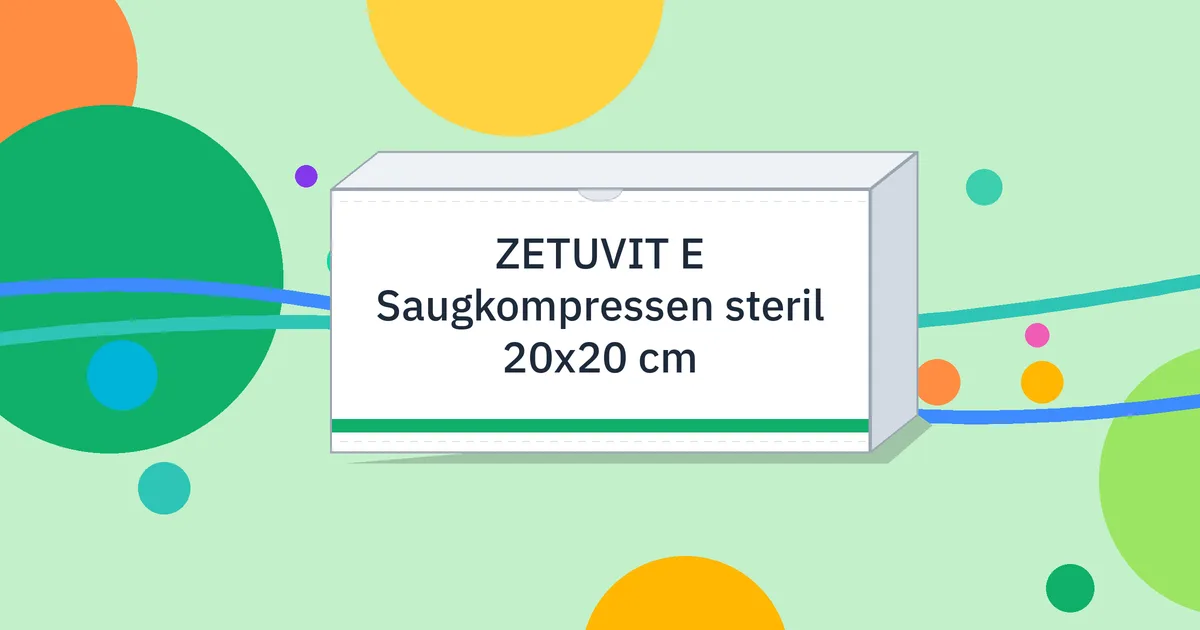 Symbolbild: Packung mit der Aufschrift ZETUVIT E Saugkompressen steril 20x20 cm (PZN 13924349) – Verfügbarkeit und Bezug in Apotheken in Frankfurt am Main